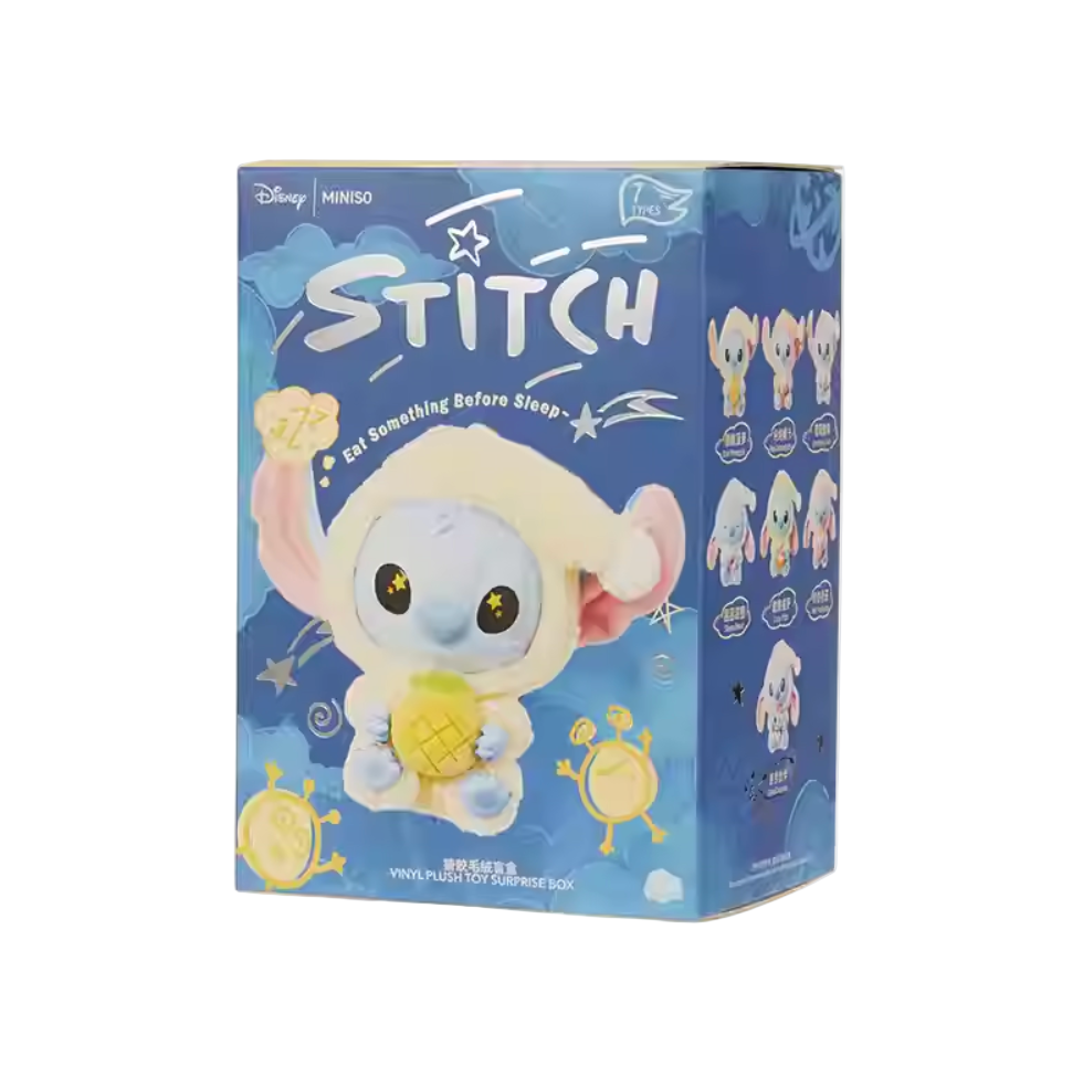 Miniso x Disney Stitch Eat Something Before Sleep Vinyl Plush – WooHoo ...